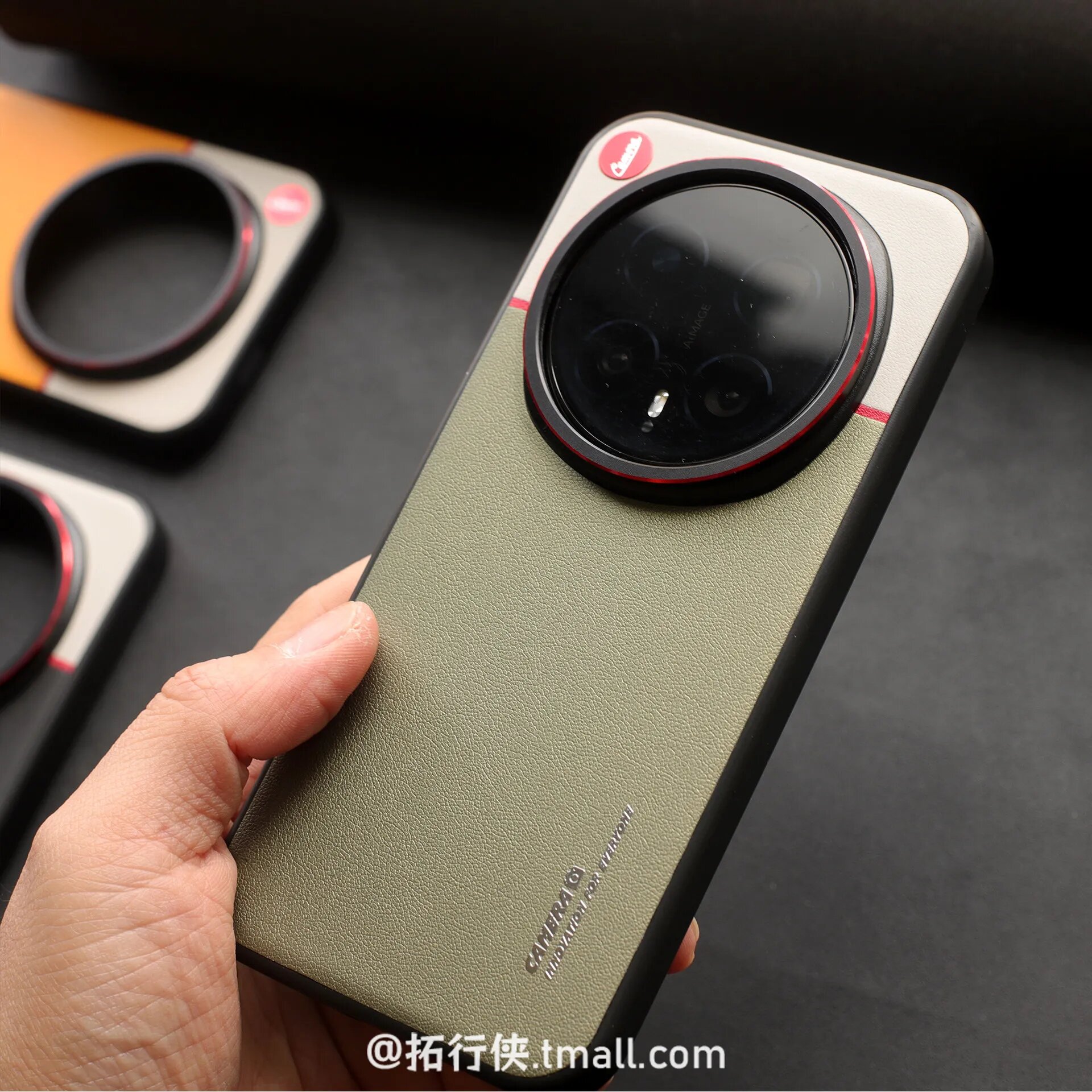 Чехол Honor Magic 8 Pro, зеленый, кожаный, с металлической рамкой