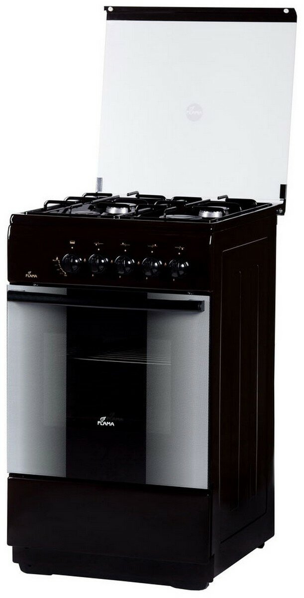 Газовая плита Flama FG 2406 B 50 см, 50 л, 4 конфорки, черный