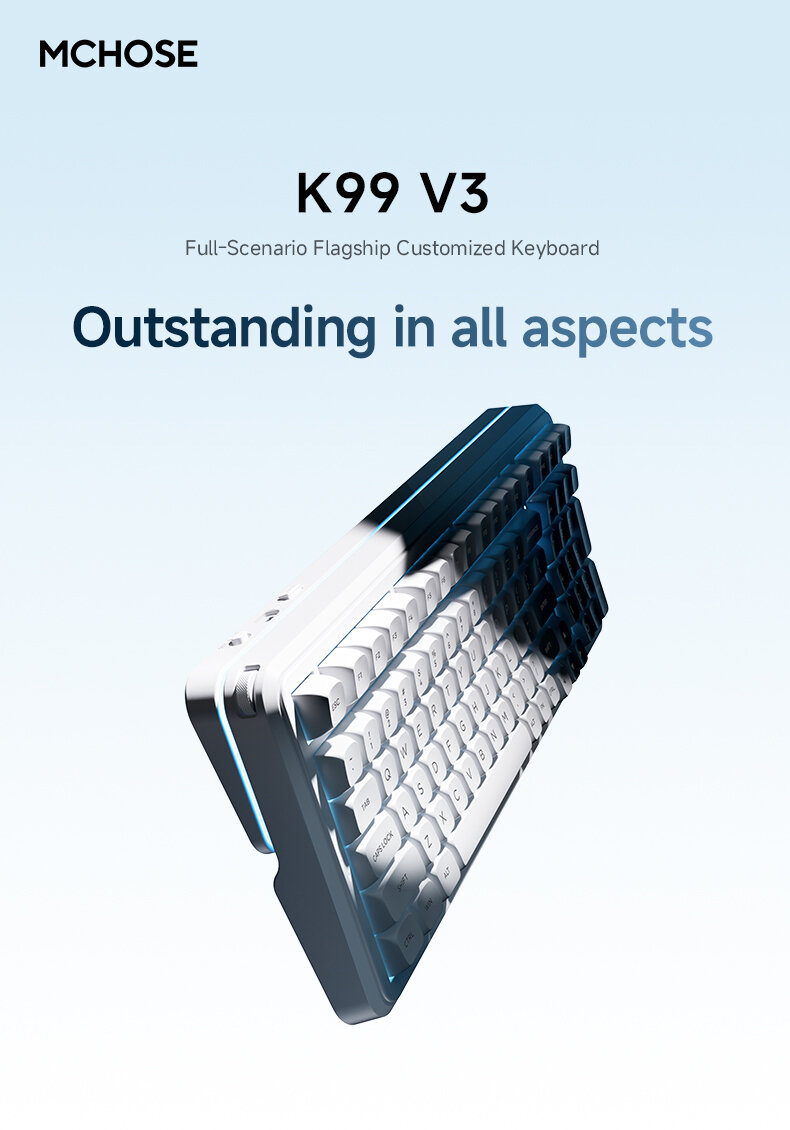 Механическая клавиатура MCHOSE K99 V3, цвет товара Mountain Gradient Black — фото 1
