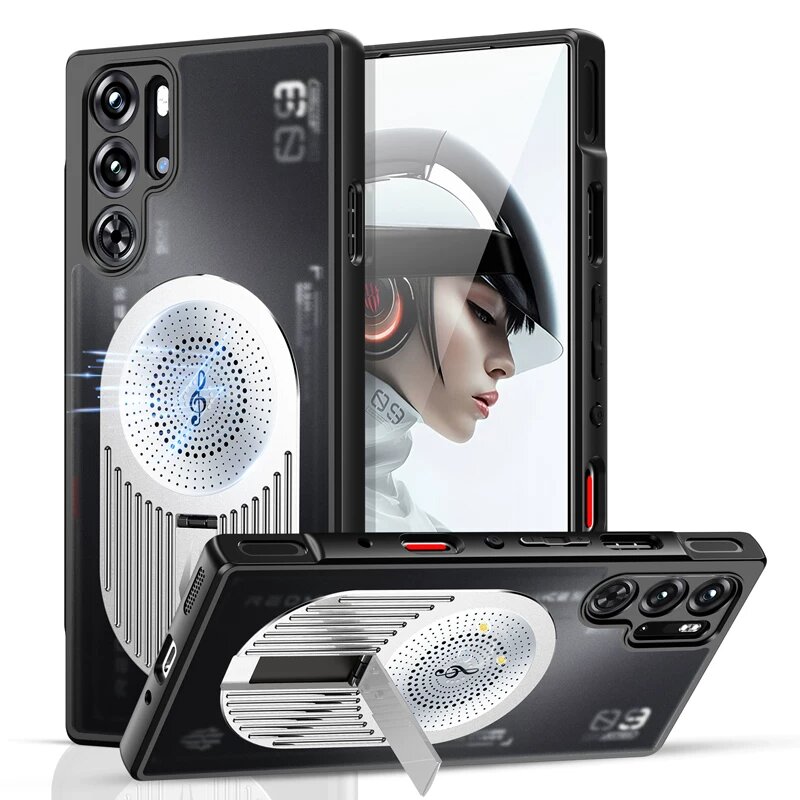 Чехол для Red Magic 9S Pro+ Серебристый с системой охлаждения и ароматным элементом, ТПУ мягкий край, защита от падений
