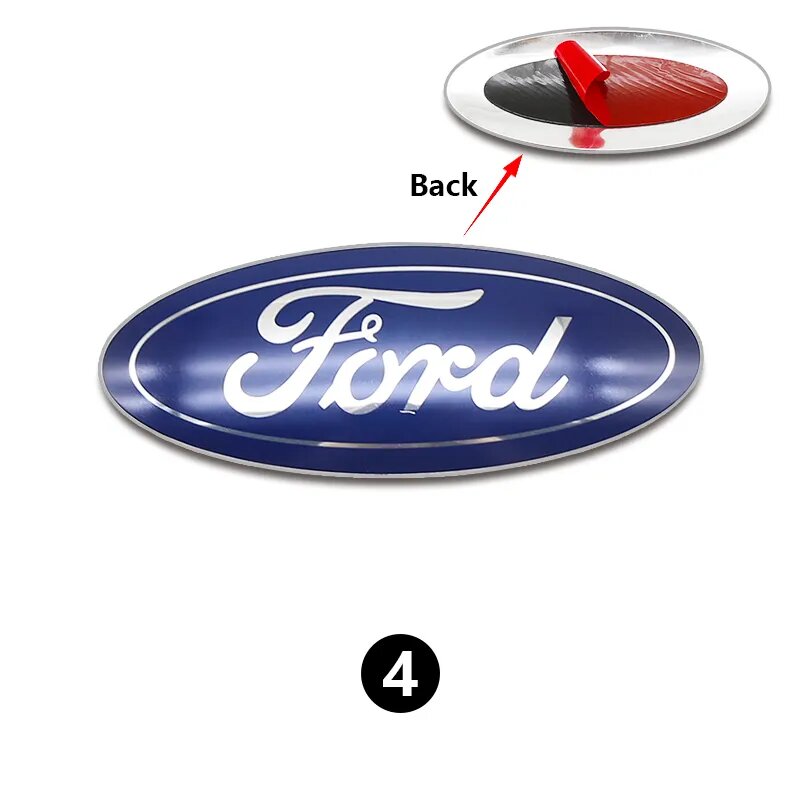 Эмблема Ford на решетку радиатора и багажник 12.5х5 см, тюнинг наклейка Форд для Focus 2 3, Mondeo 4, Fiesta, Kuga, аксессуары для авто