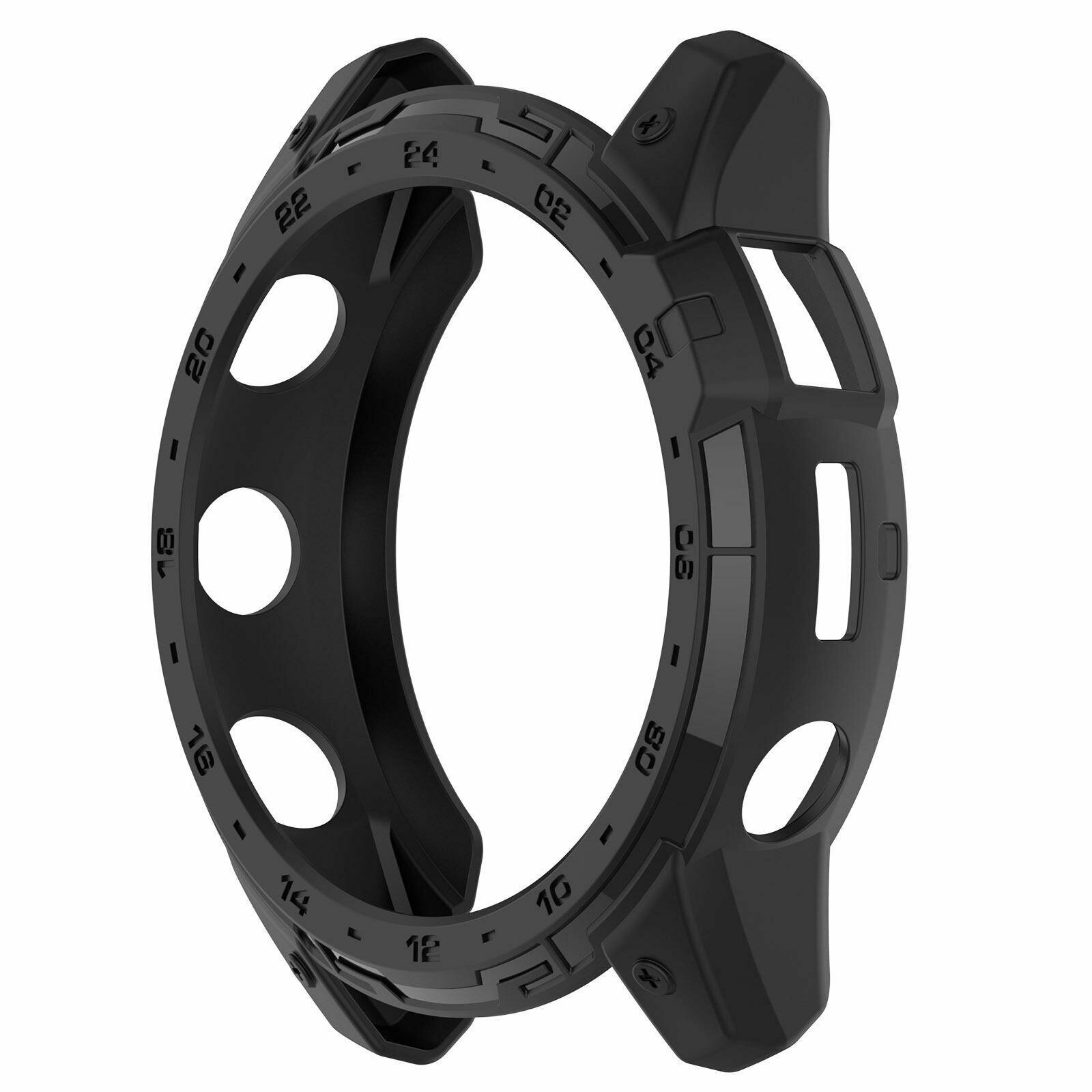 Чехол для часов Garmin Fenix 7x из прозрачного ТПУ с вырезами и гравировкой, черный цвет для серии Fenix 7x