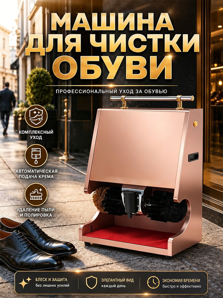 Машина для чистки обуви с ручкой сверху, быстрая очистка и полировка обуви, экономит время в гостиницах и офисах