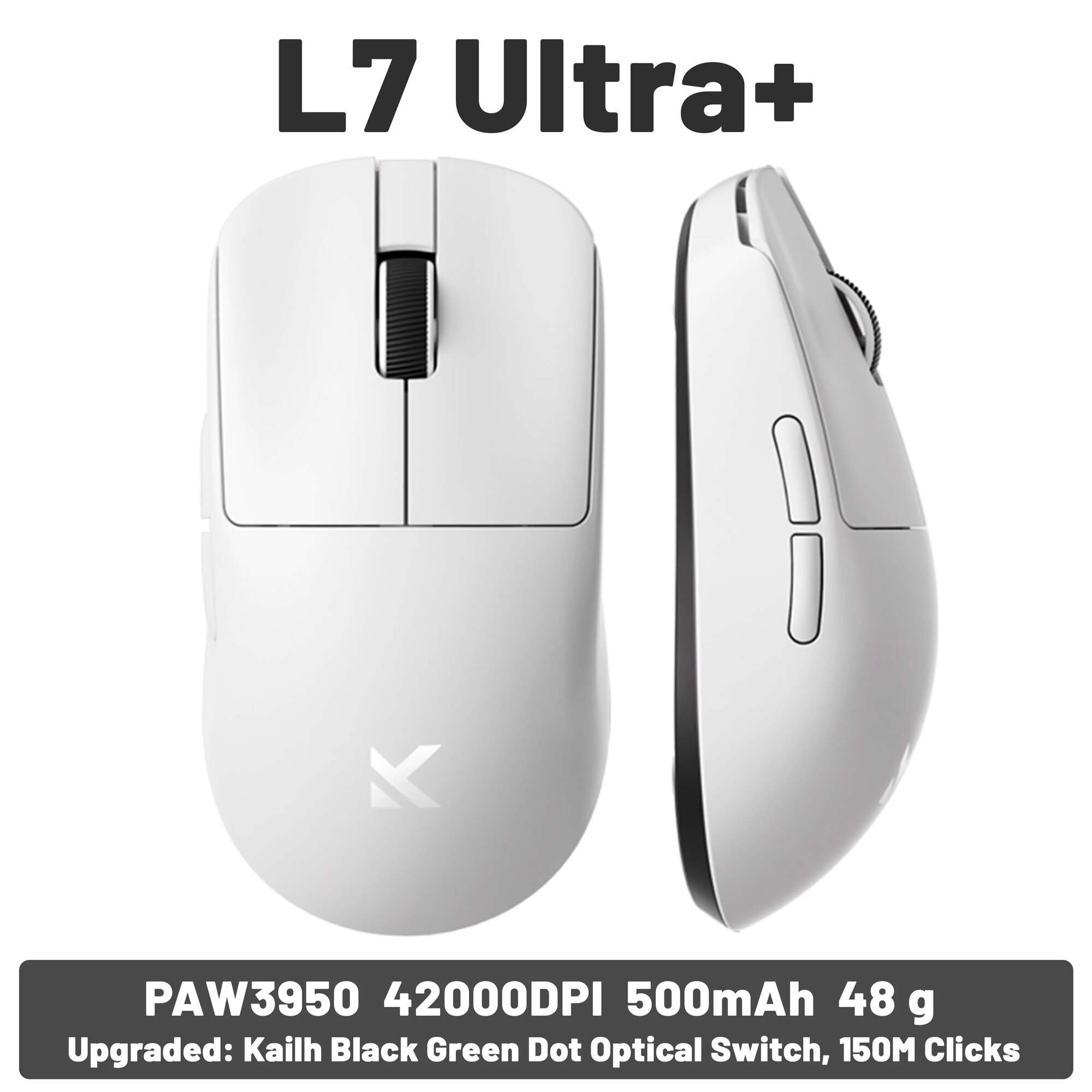 L7 Ultra+ White беспроводная мышь 42000 DPI