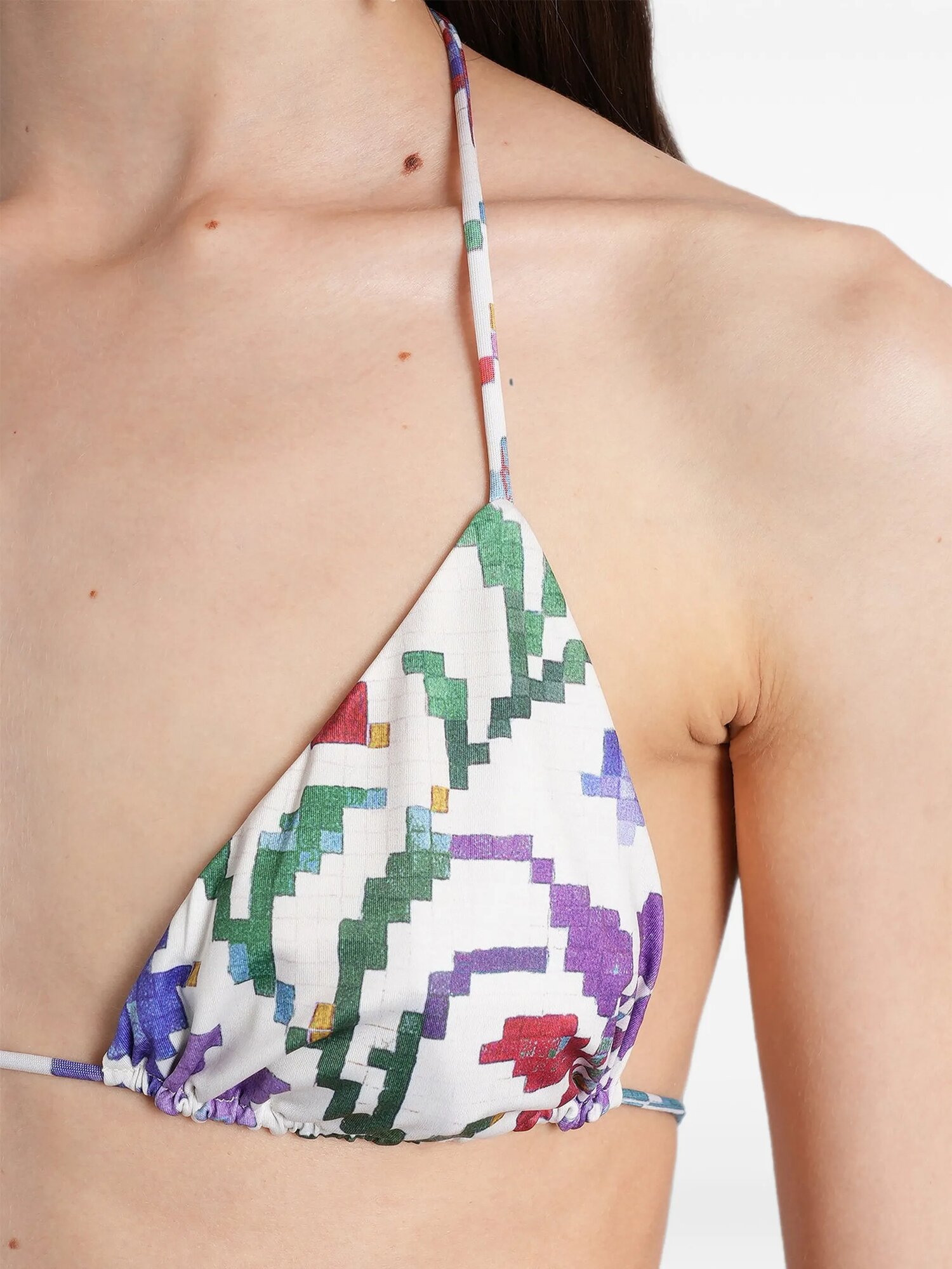 Купальник SIEDRES Pixelated-print bikini, размер 42, бежевый/белый — фото 1