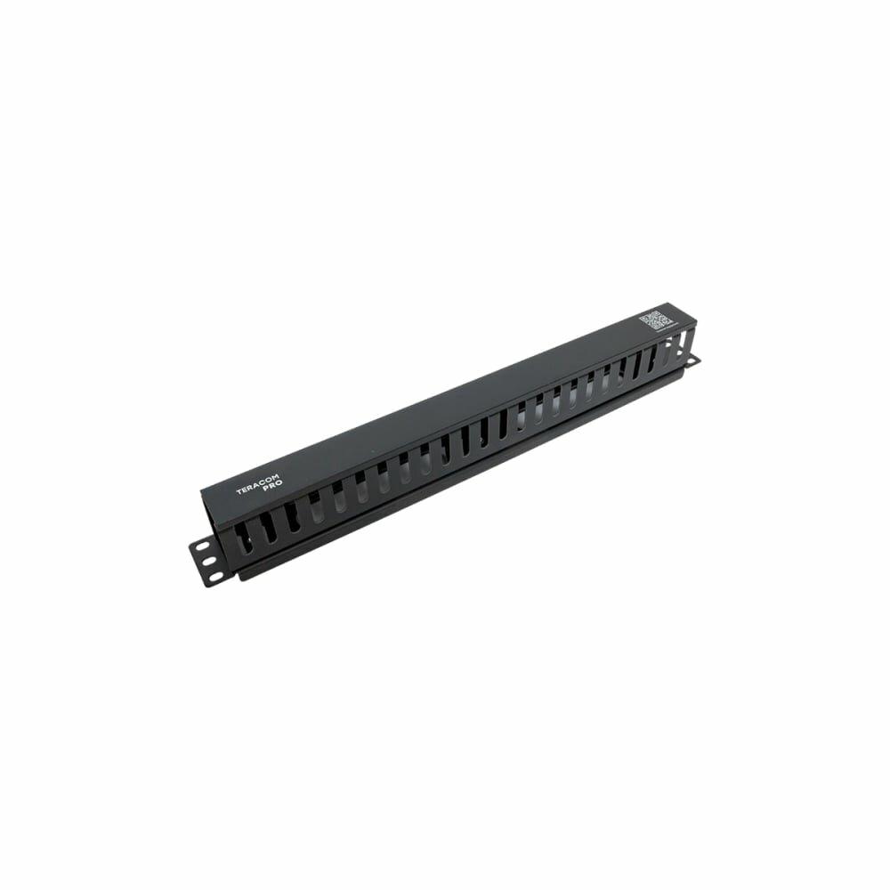 Кабельный органайзер EKF TERACOM PRO с крышкой 19" 1U пластиковый черный TRP-1CORF-PL-BK