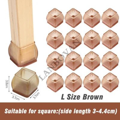 16 шт. силиконовые ножки для мебели, L, коричневые, Square-Q