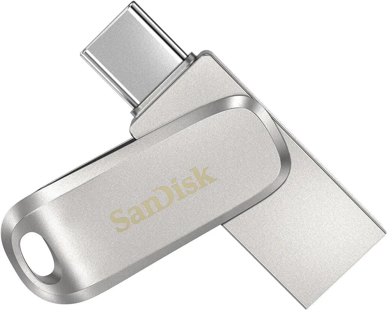 Флешка SanDisk Ultra Dual Drive Luxe, 128 ГБ, OTG USB 3.2 Gen1 Флэш-накопитель типа C, серебристый (SDDDC4-128G-G46)