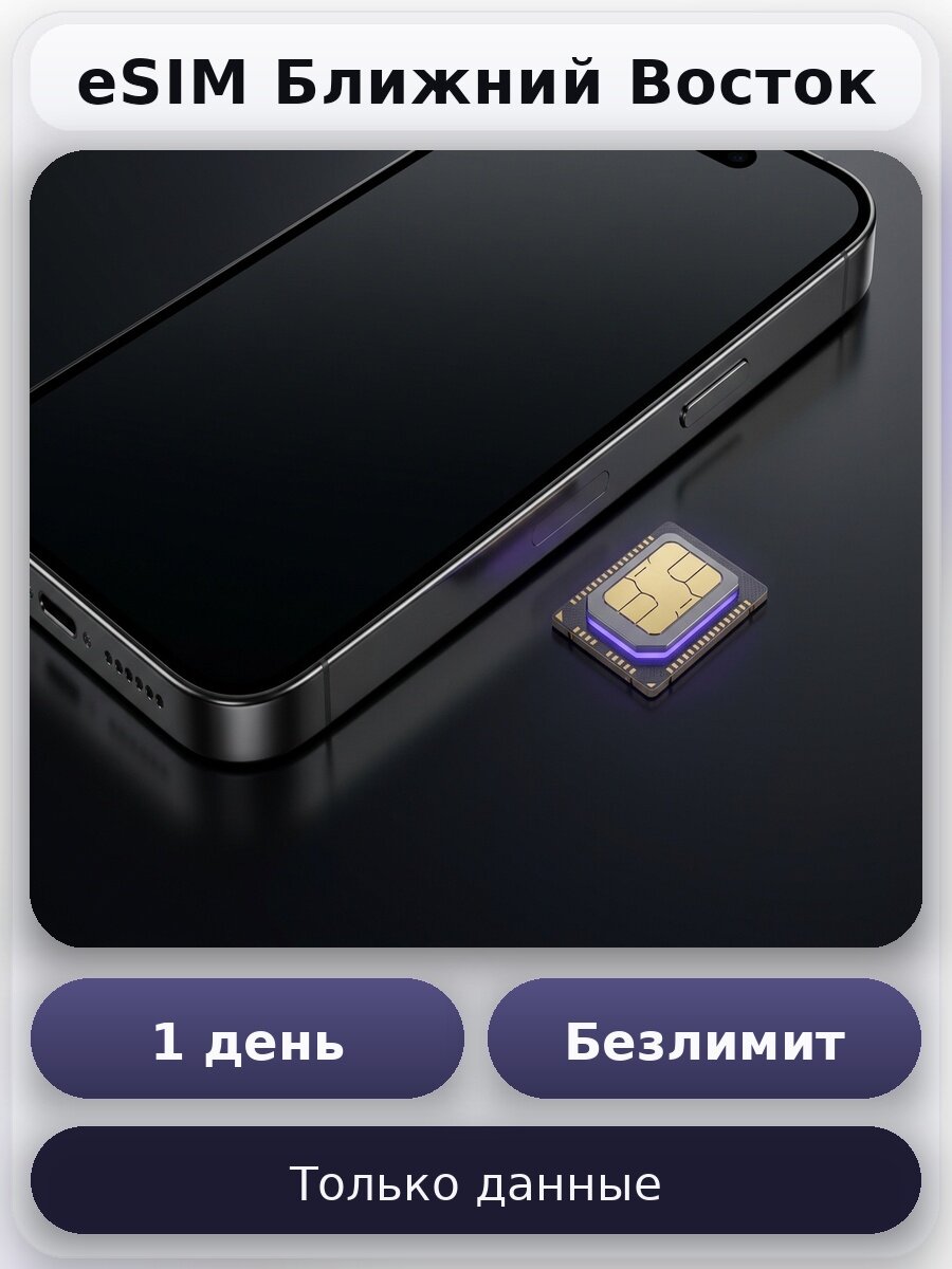 ESIM для мобильного интернета: безлимит на 1 день | Ближний Восток | Виртуальная СИМ-карта