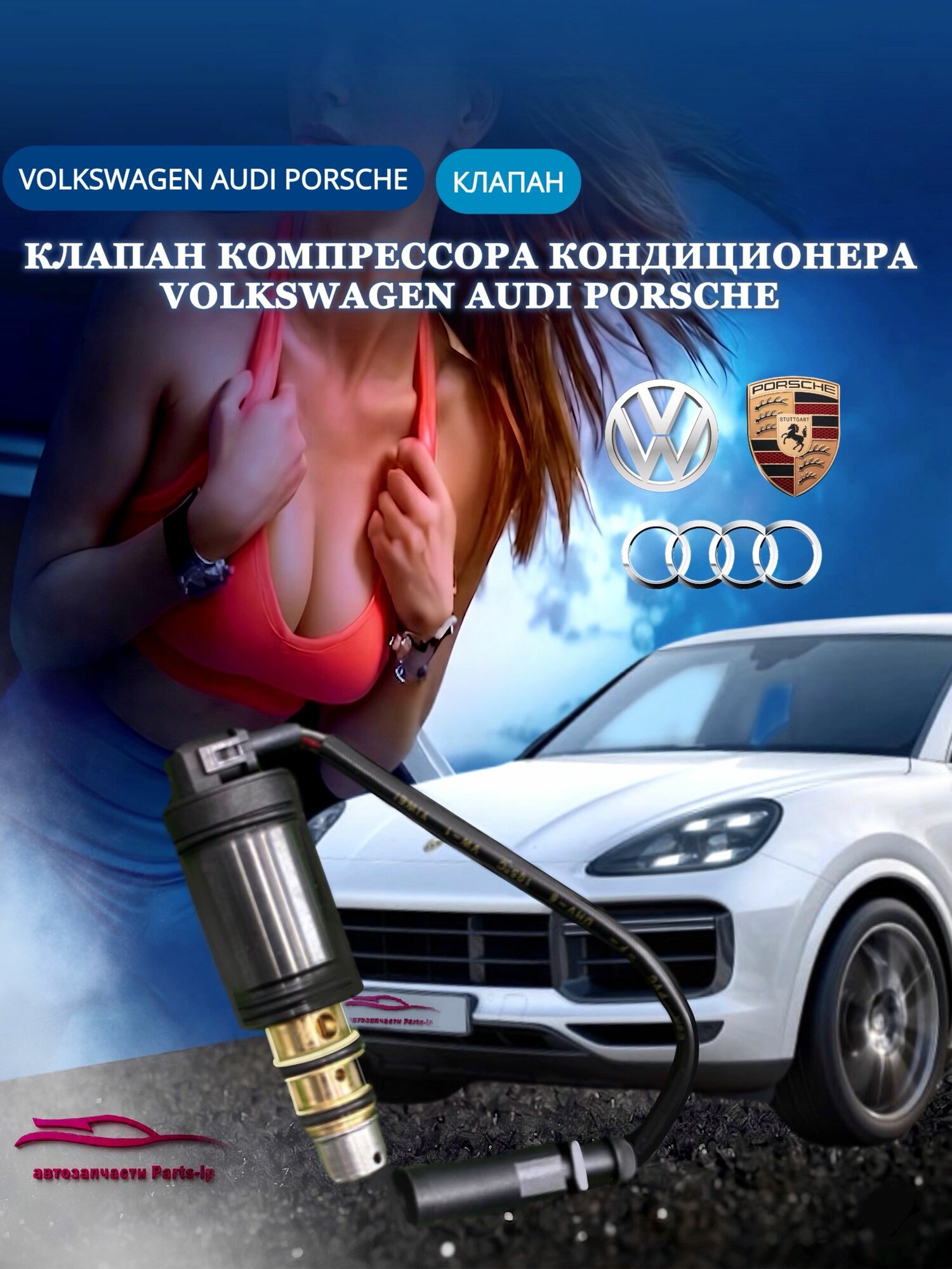 Клапан компрессора кондиционера с проводом VOLKSWAGEN AUDI PORSCHE