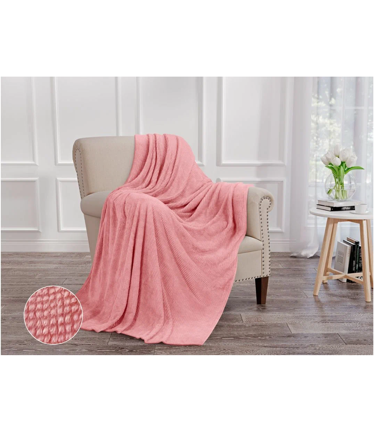 Плед орион НФ-00003262 Wellsoft luxe/Шахматка, роза/1,5 спальное.