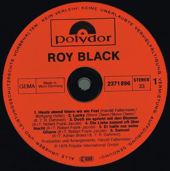 Roy Black - Neue Lieder VG — фото 1