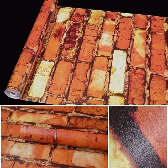 Обои виниловые кирпич, цвет rainbow stone, 45x100 см