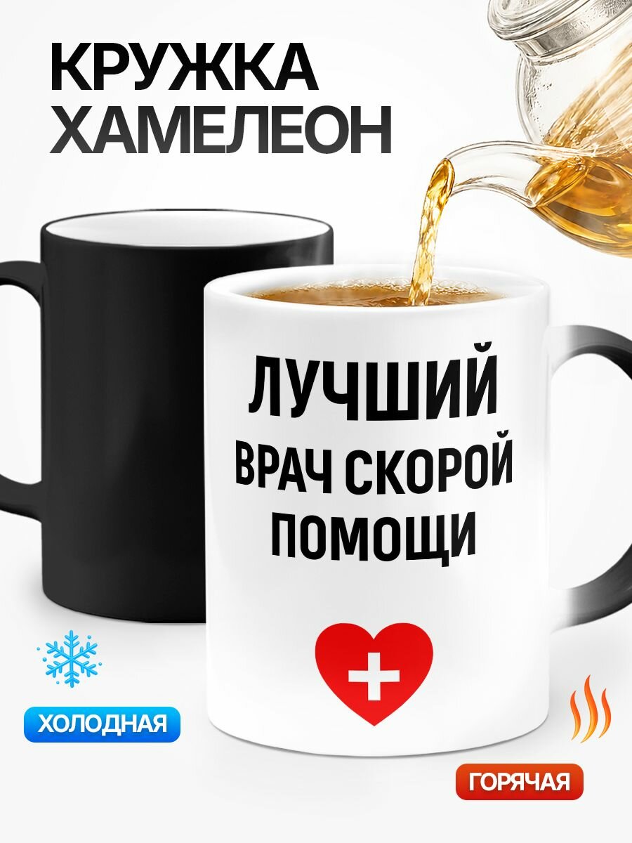 Кружка хамелеон подарок врачу Лучший Врач скорой помощи