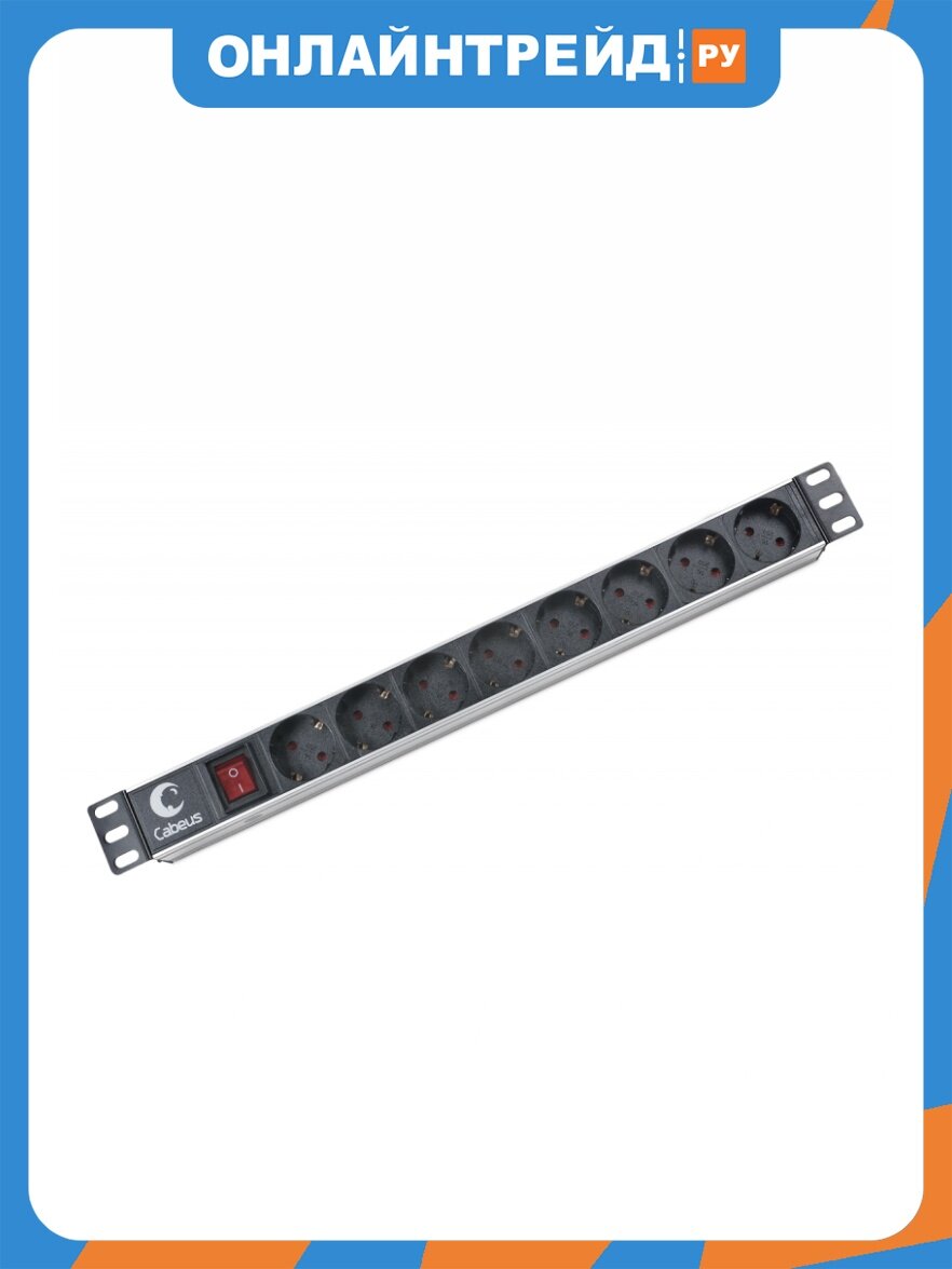 Блок розеток Cabeus PDU-8P 8шт, 1U, 19"