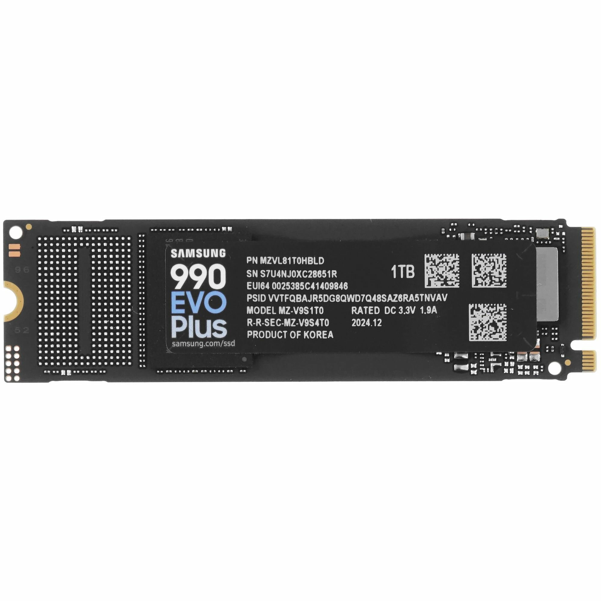 1 ТБ M.2 NVMe накопитель Samsung 990 EVO Plus (MZ-V9S1T0BW) - PCI-E 4.0, чтение - 7150 МБ/с, запись - 6300 МБ/c, TBW - 600