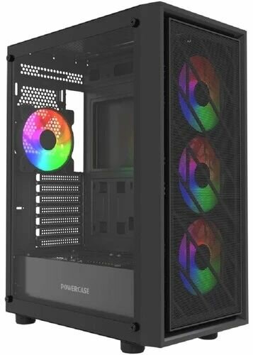 Компьютерный корпус PowerCase Mistral EA16 (CMAEA16-L4) черный - Midi Tower, ATX, USB 2.0 Type-A, USB 3.2 Gen 1 Type-A