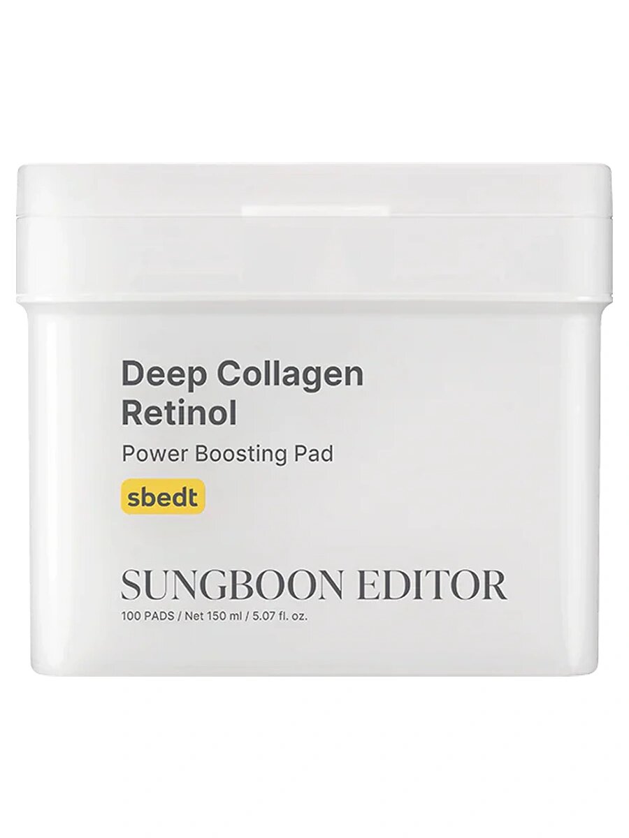 Sungboon Editor Обновляющие пэды с коллагеном и ретинолом Deep Collagen Retinol Power Boosting Pad 100 шт