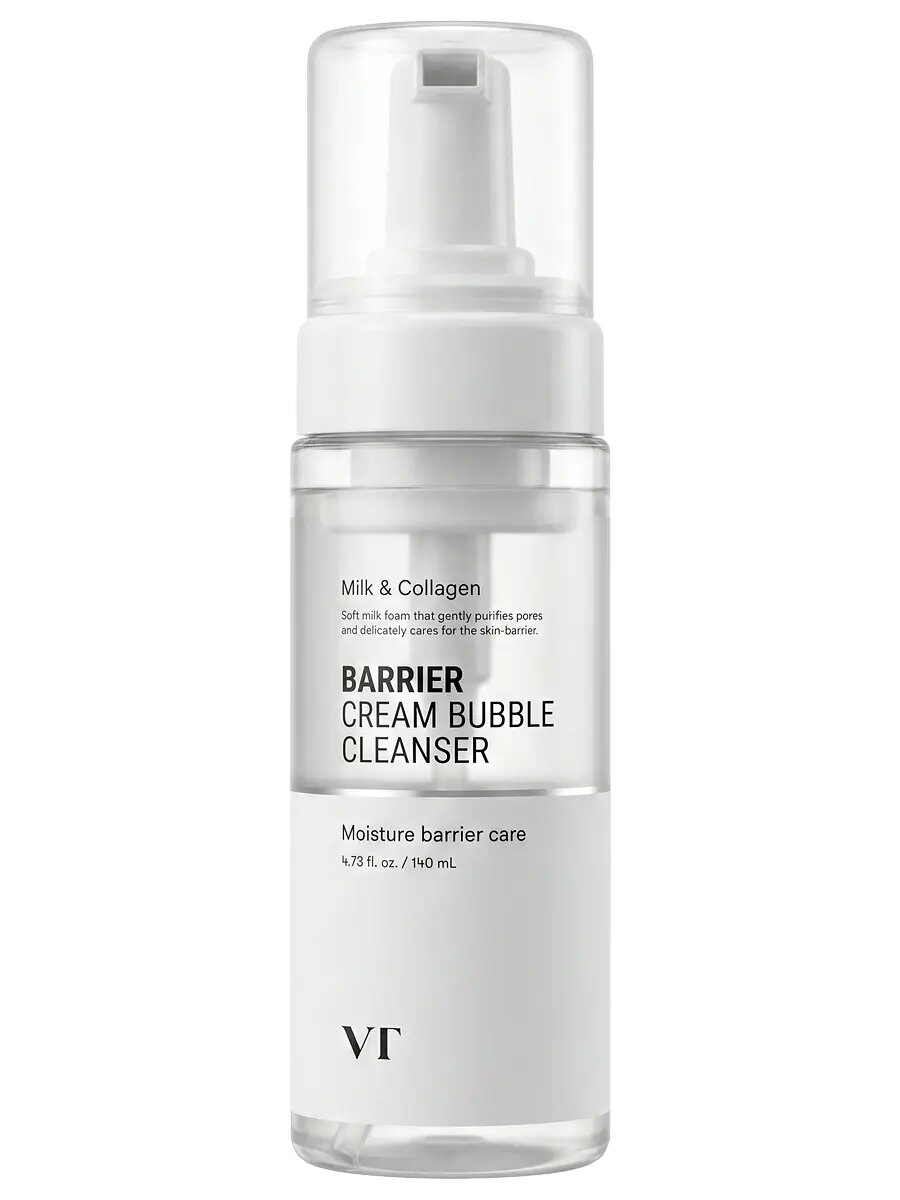 VT Cosmetics Мягкая очищающая пенка с молочными протеинами Barrier Cream Bubble Cleanser 140 мл