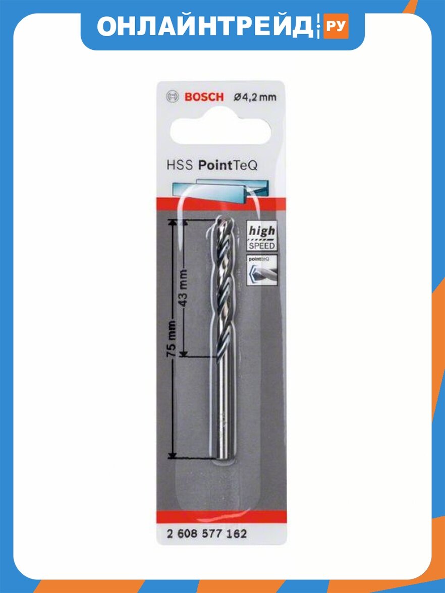 Сверло по металлу Bosch HSS PointTeQ Сверло 4.2mm