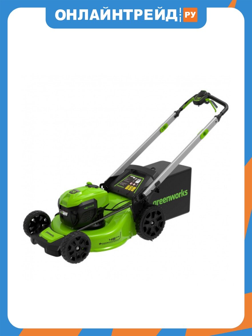 Газонокосилка аккумуляторная Greenworks Арт. 2517407, 40V, 48 см, самоходная, бесщеточная, без АКБ и ЗУ