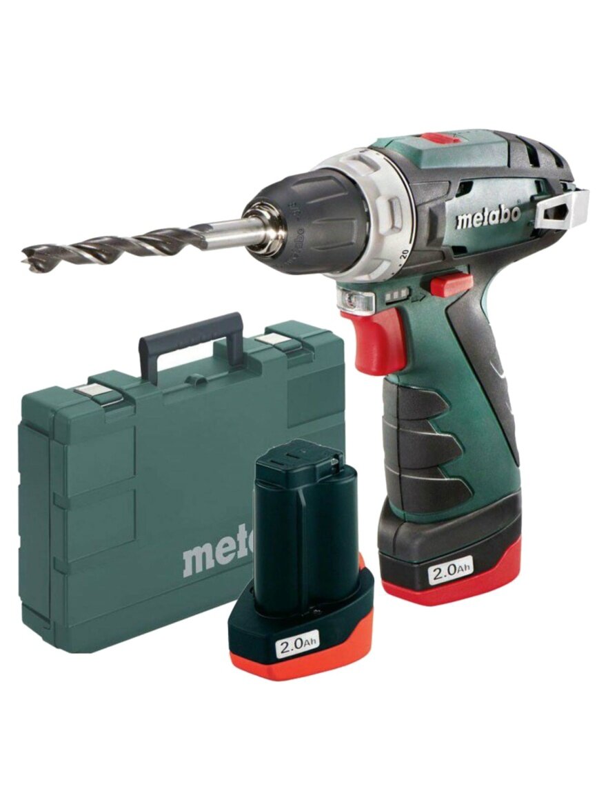 Дрель-шуруповерт аккумуляторная Metabo PowerMaxx BS Basic (600080500), 2 АКБ, быстрая ЗУ, бол. кейс