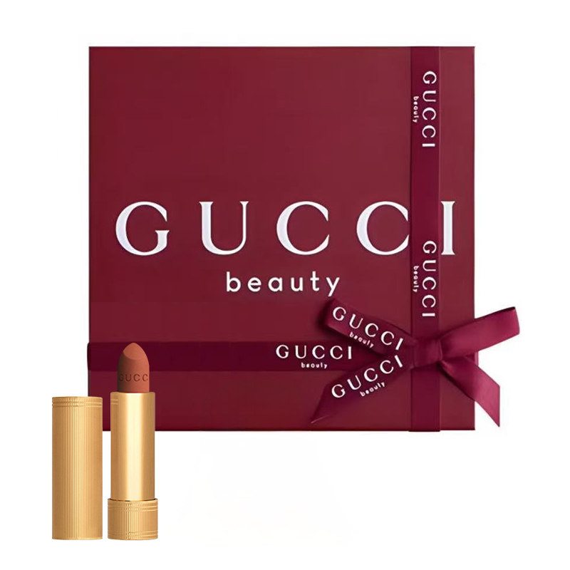Помада для губ женская GUCCI Pleuche Golden Tube, оттенок #308 Clay Brown Orange, 3.5 г