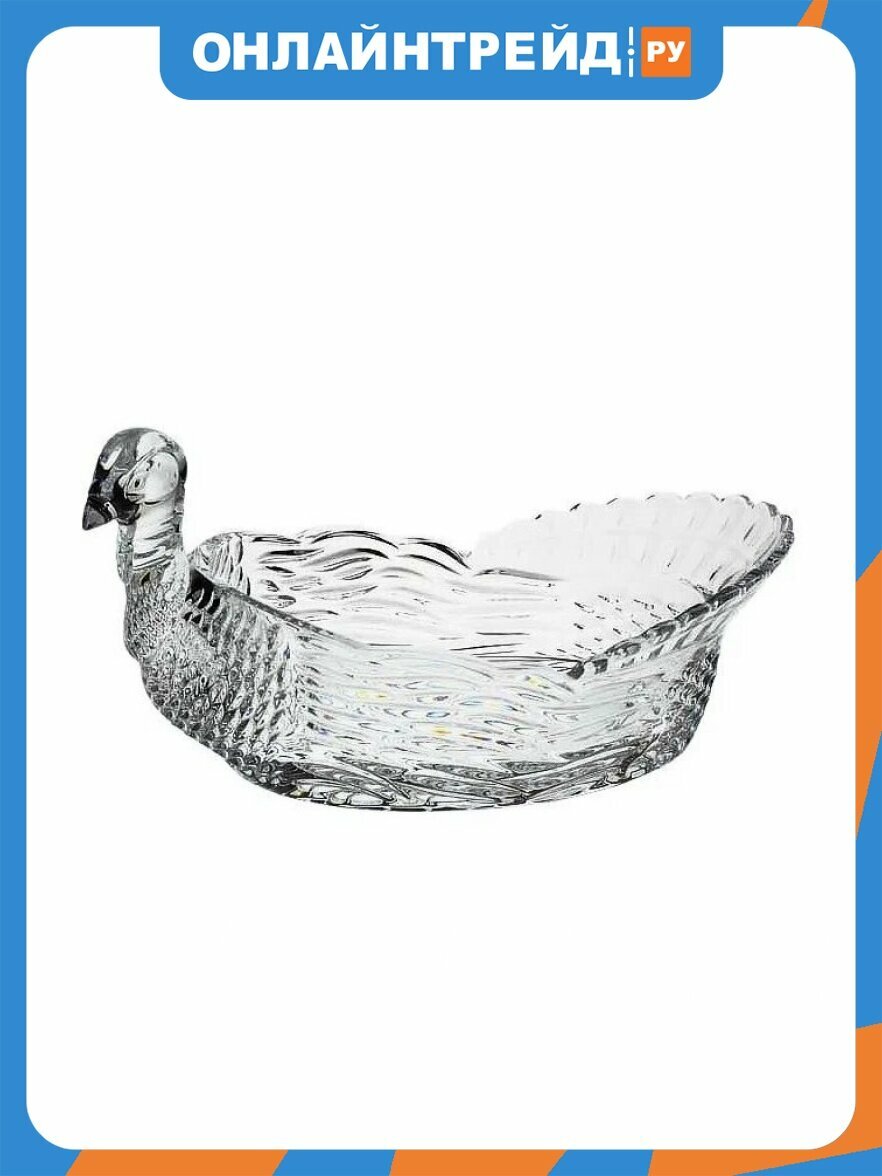 Доза - салатник Crystal Bohemia "Тетерев" 31,5 см, хрусталь
