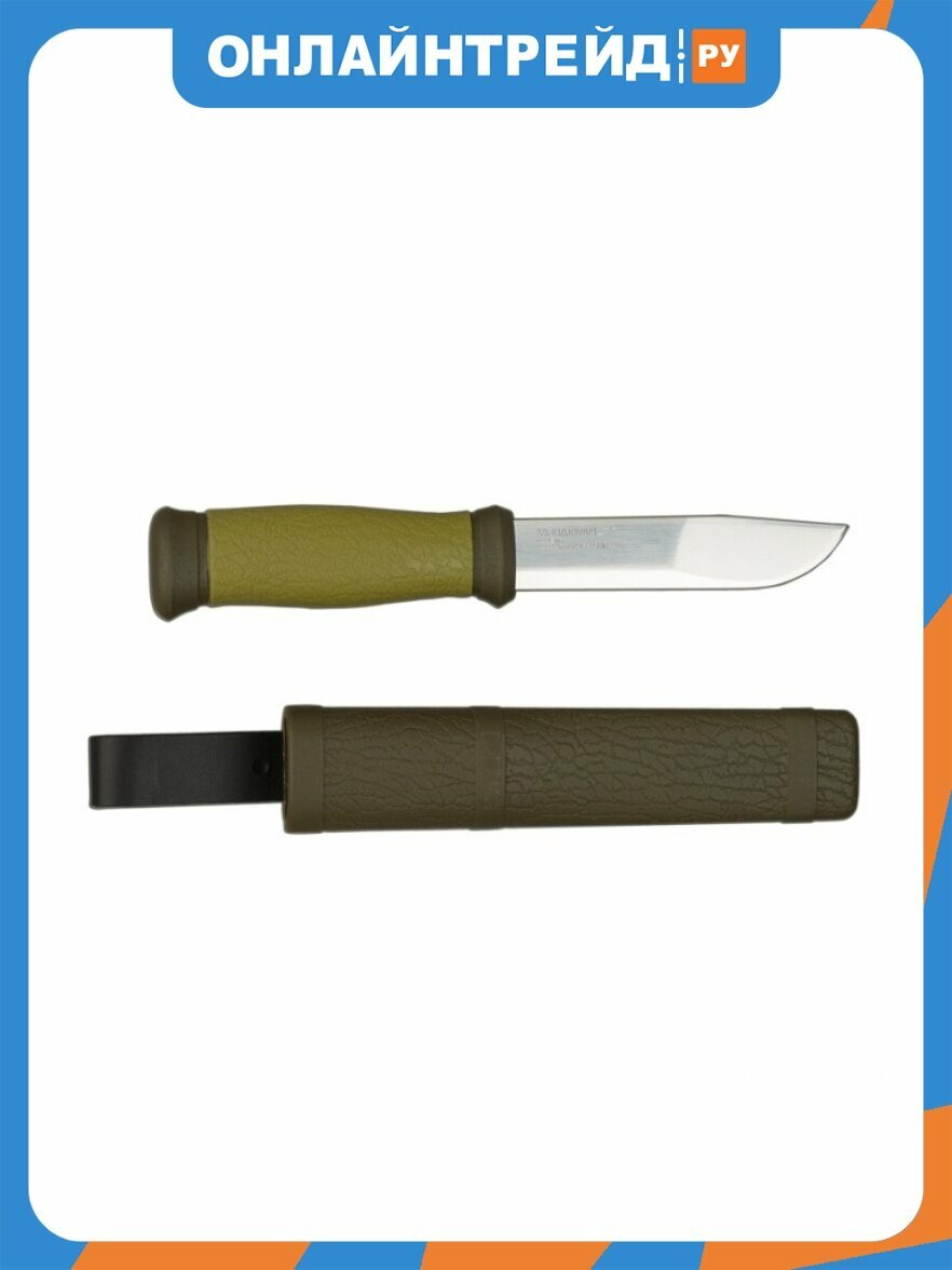 Нож туристический Morakniv 2000, нержавеющая сталь, цвет зелёный