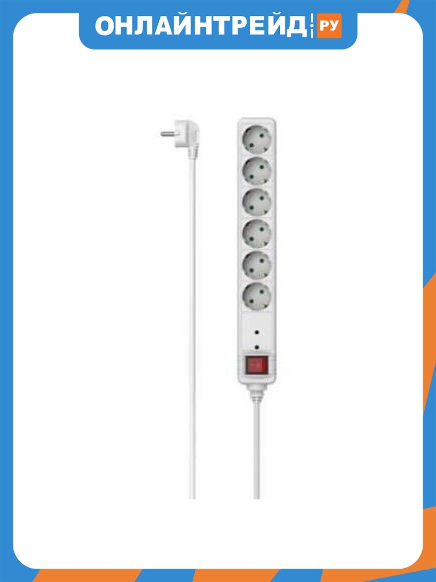 Сетевой фильтр Hama H-223152 (6 розеток), 1,4 м, Белый