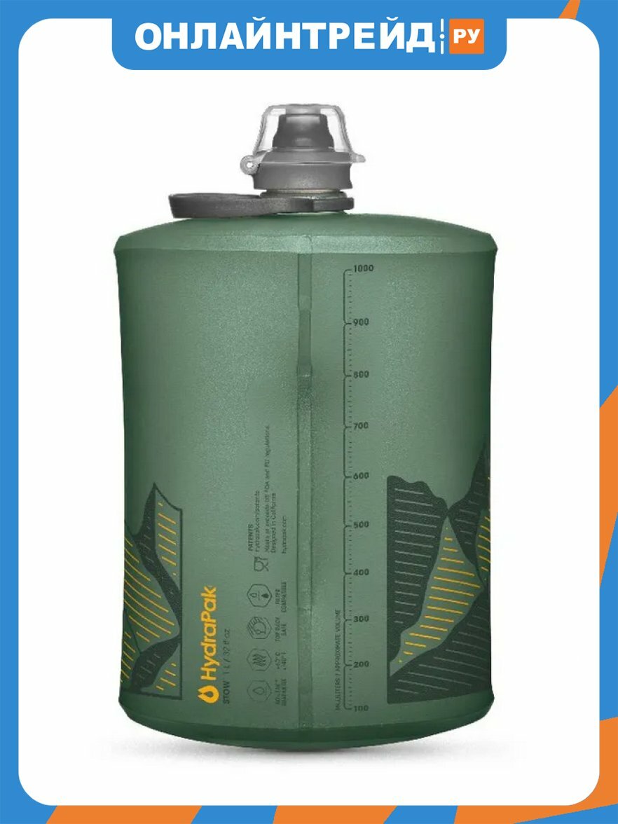 Мягкая фляга для воды Hydrapak Stow 1 л, зеленая, GS351GR