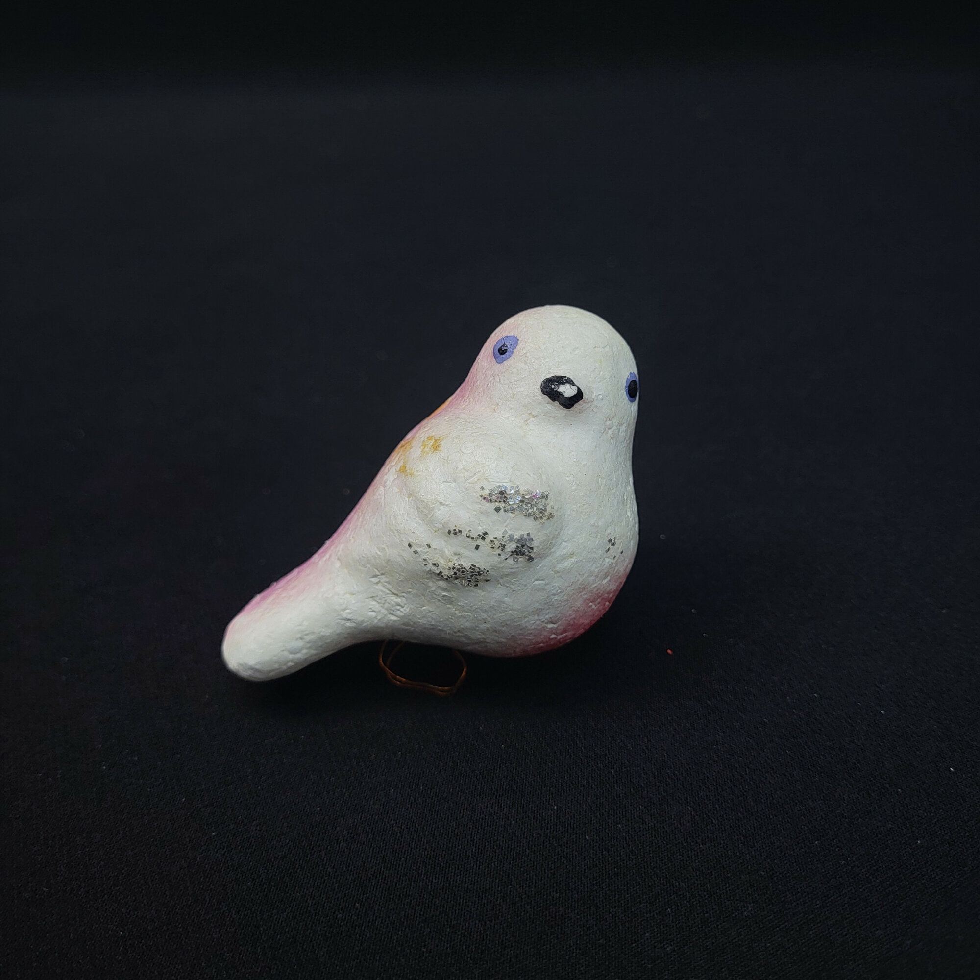 Елочная игрушка винтажная, СССР. Фигурка птички из ваты, подвесное новогоднее украшение