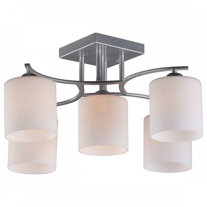 Люстра на штанге Omnilux Pisticci OML-55307-05 цвет плафона подвески Белый, цвет арматуры Хром