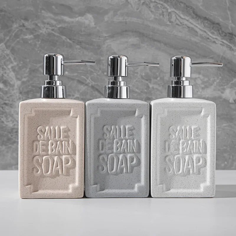Бежевый керамический дозатор для мыла "Salle de Bain Soap"
