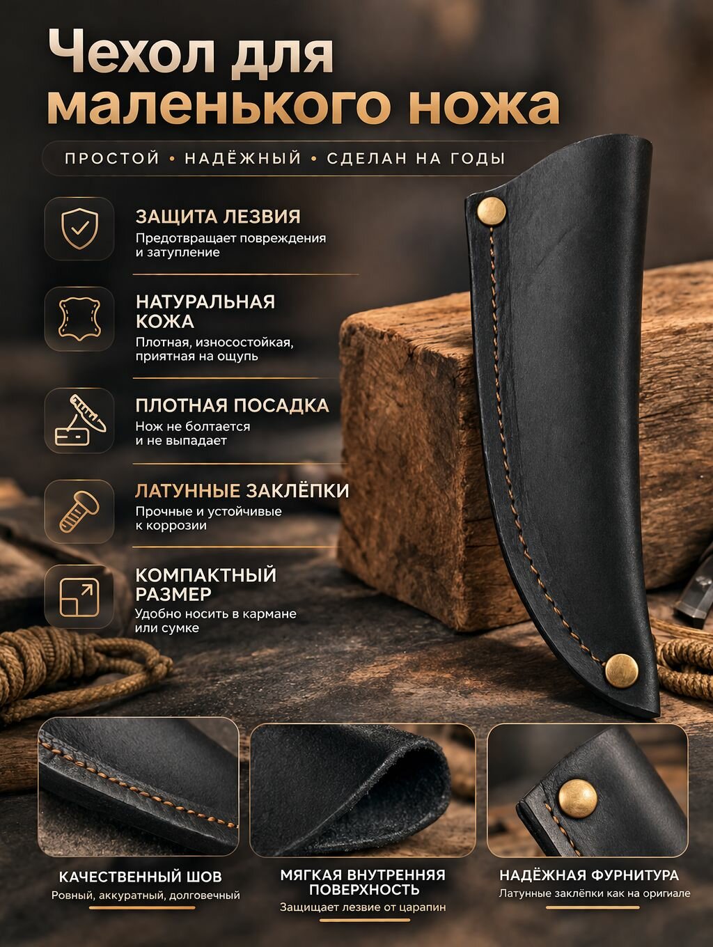 Чехол для маленького ножа, ножны от Мастер-Гарант