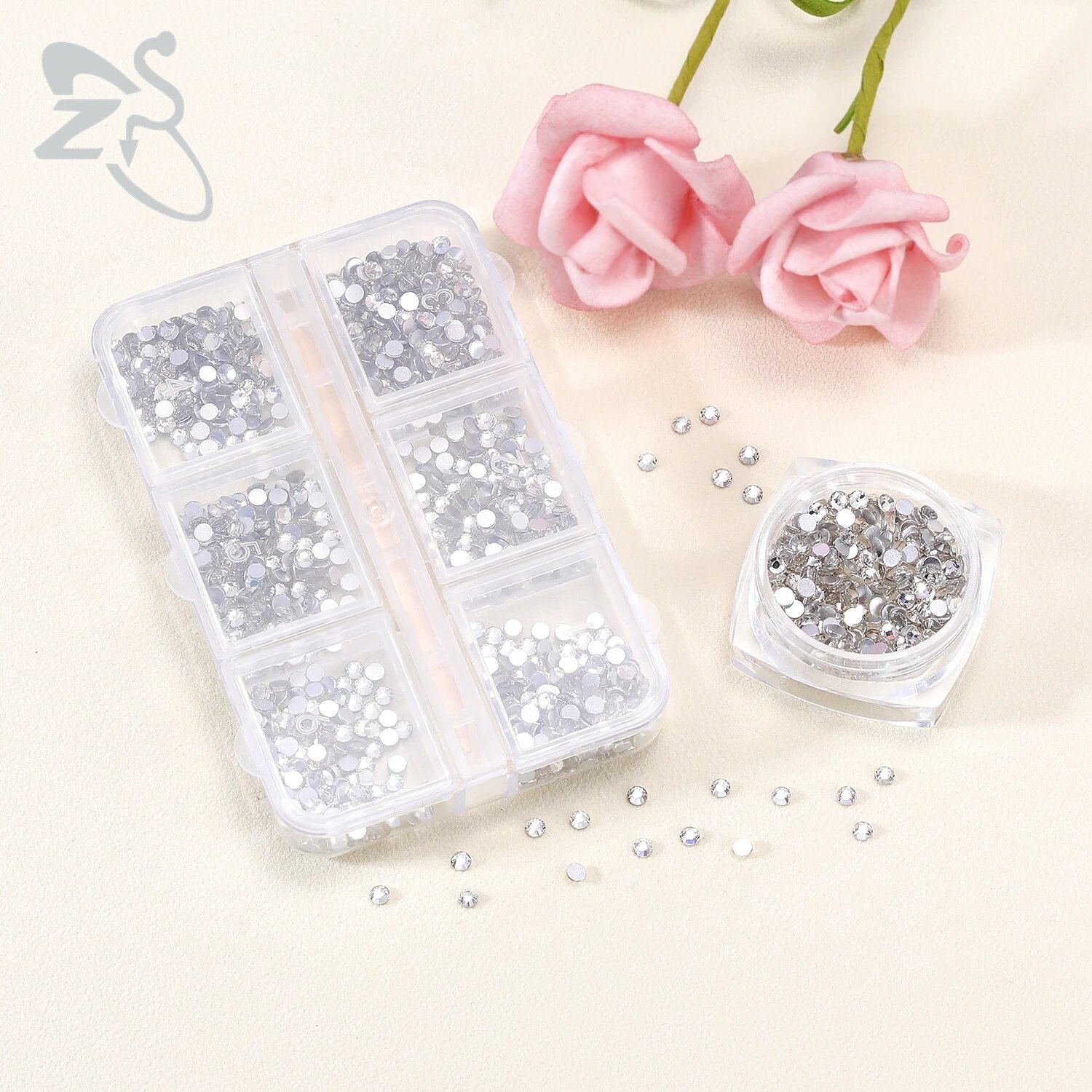 Стразы для ногтей ZS 1.3mmX100PCS, Round-White