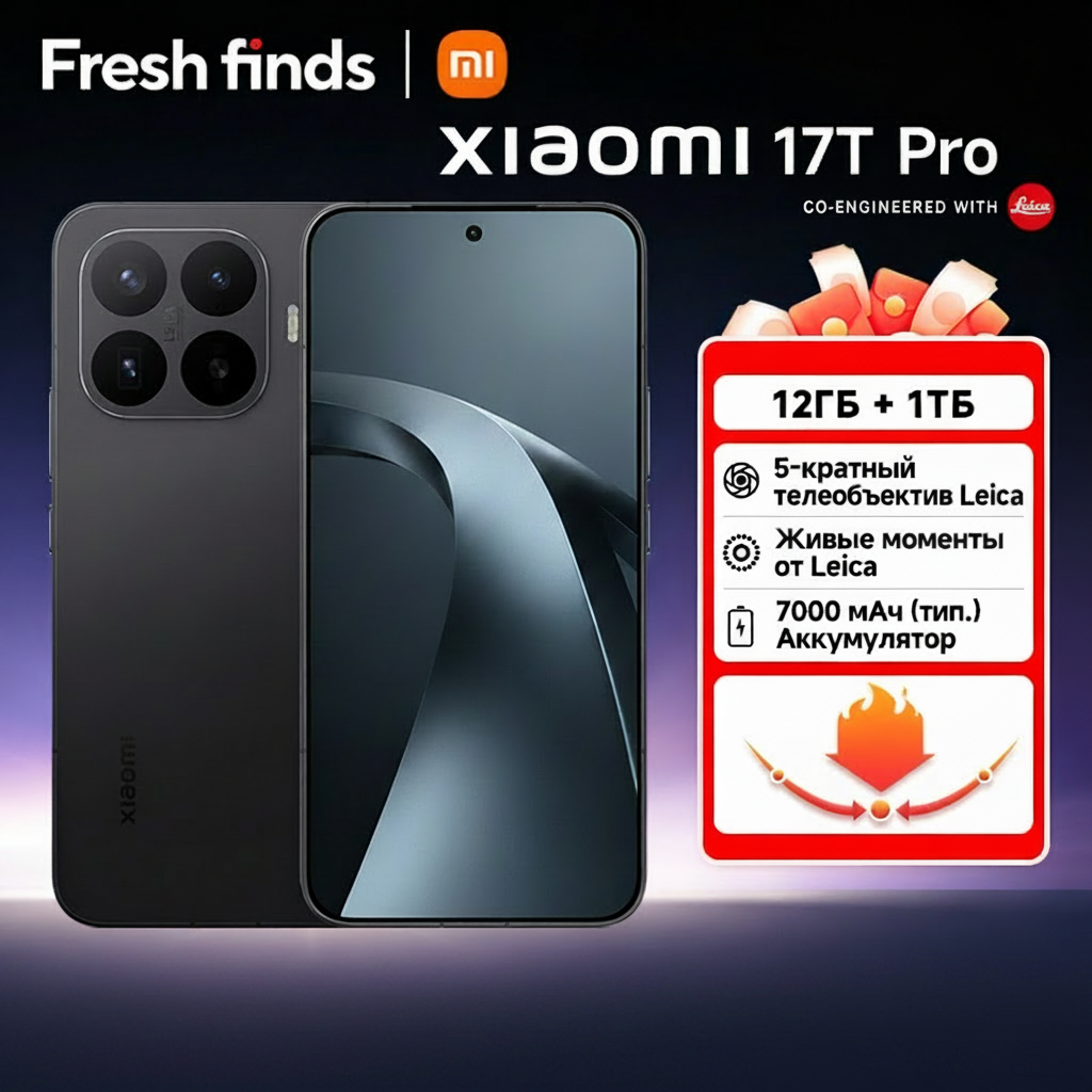 Смартфон Xiaomi 17T Pro, 12ГБ/1ТБ, global