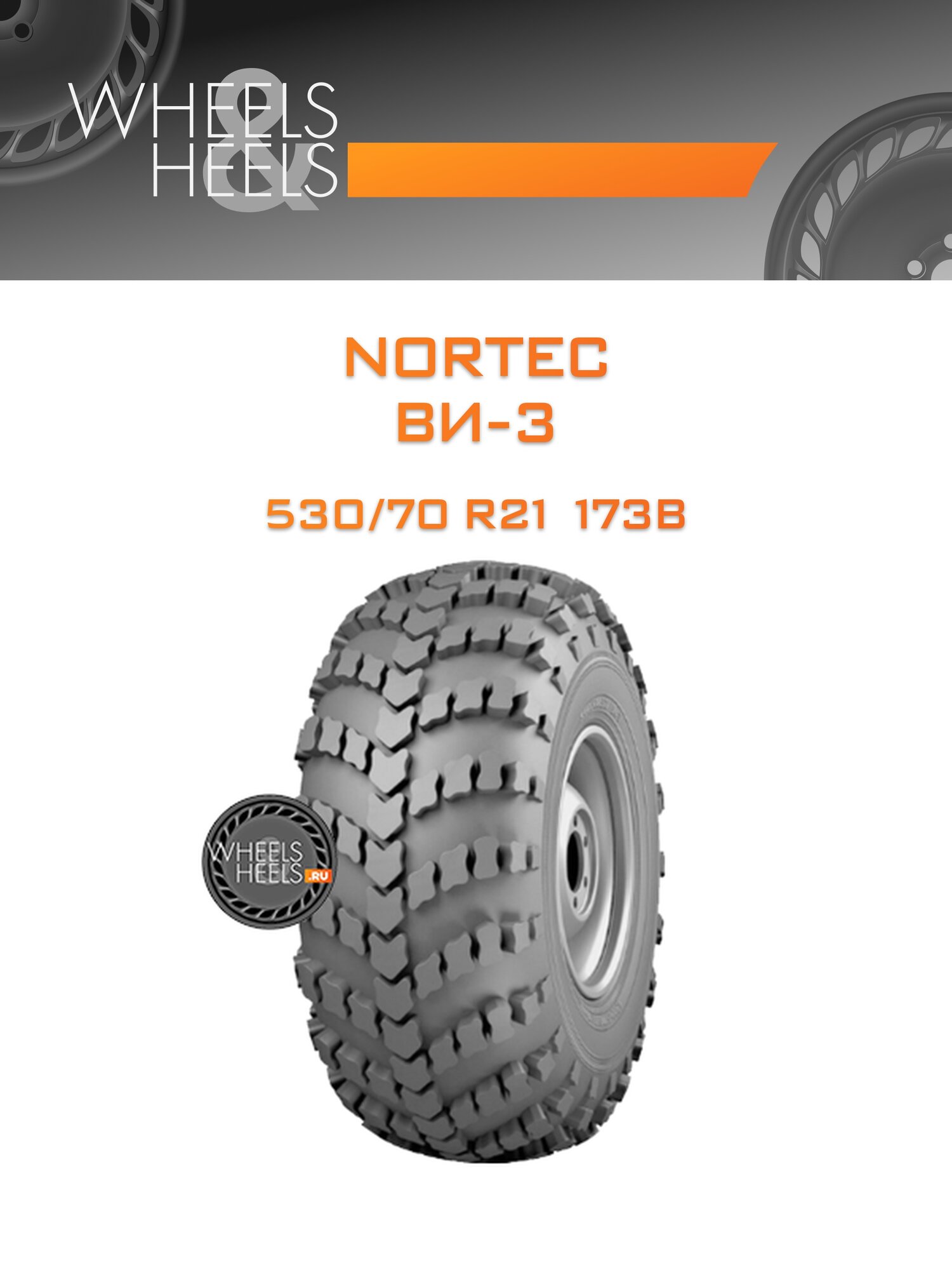 Шина автомобильная NorTec ВИ-3 530/70 R21 173B ALLSEASON, всесезонная, универсальная