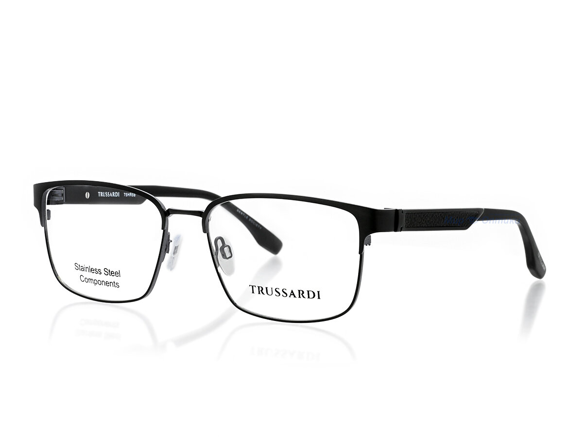 Оправа для очков Trussardi TSM1156 09A пол Мужской форма оправы Клабмастер (Clubmaster) цвет оправы Чёрный