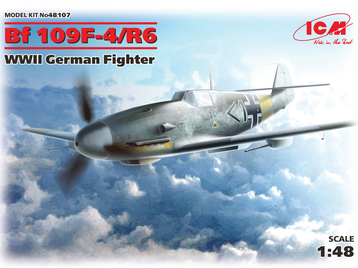 Сборная модель самолета ICM 1/48 Германский истребитель Messerschmitt Bf 109F-4/R6 (48107)