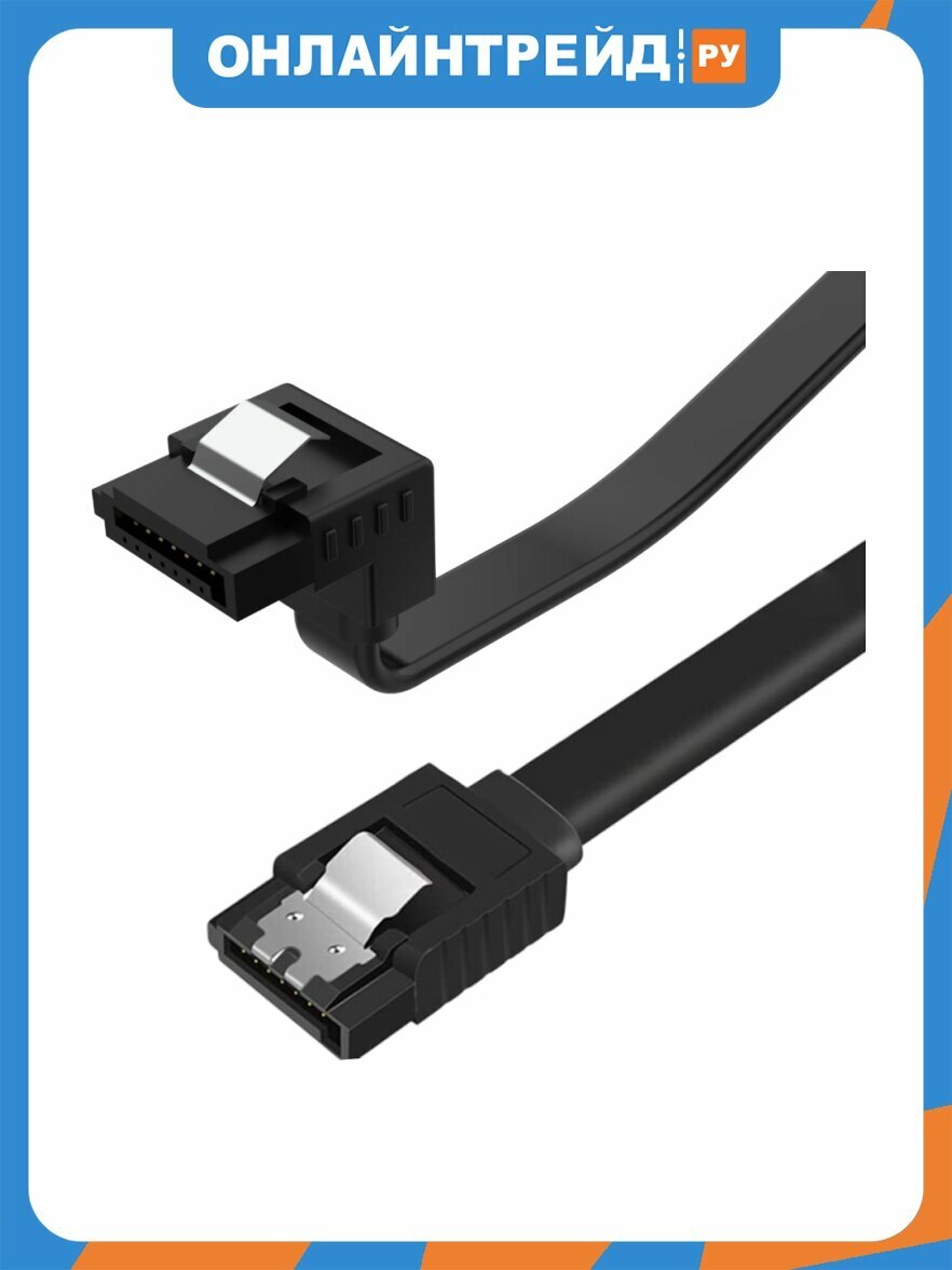 Кабель SATA3 5BITES 6Gbps, угловой, 0.5m SATA3-7PL50A