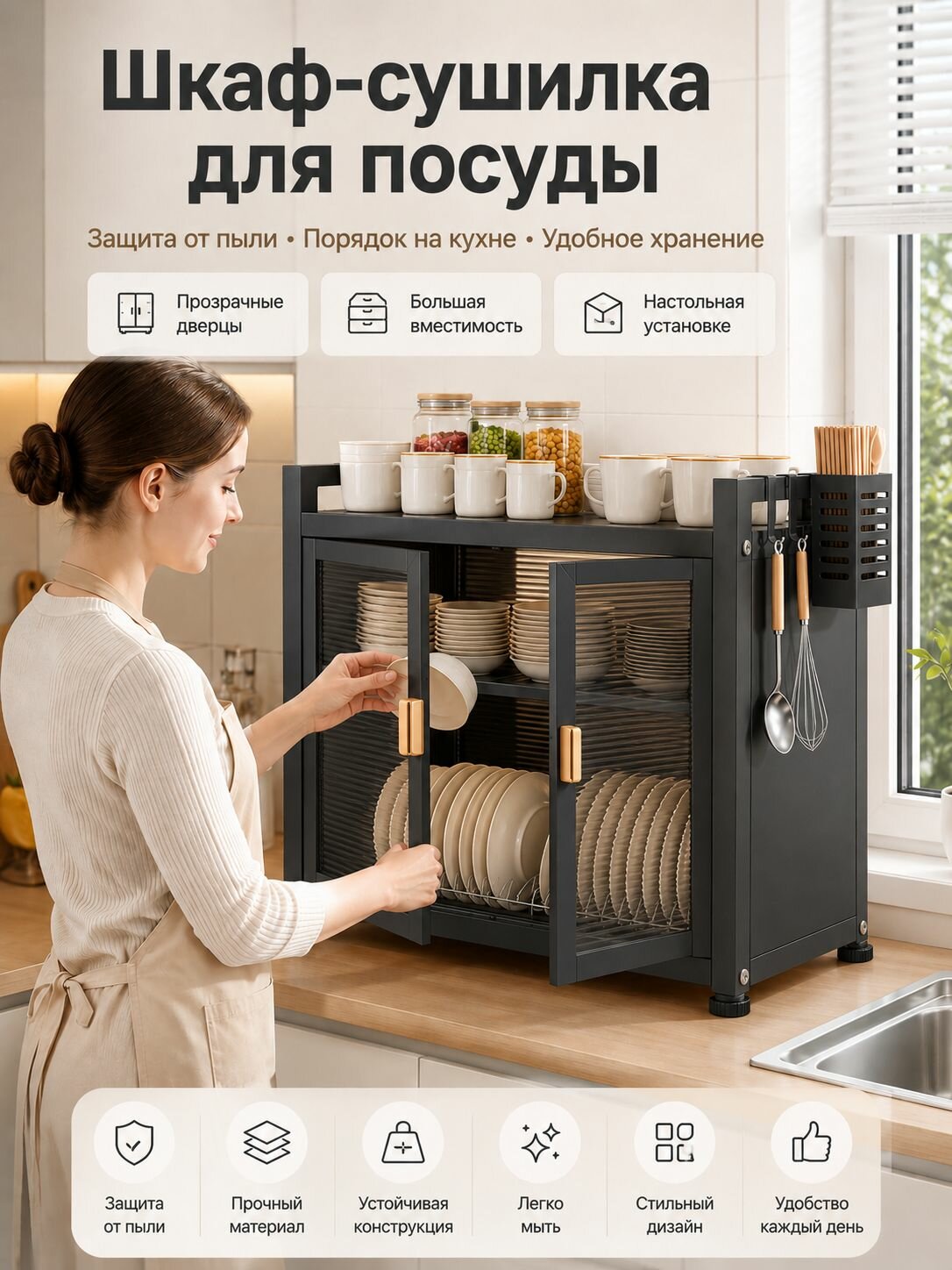 Поддон для сушилки посуды, 45 см х 28 см х 46 см, 1 шт