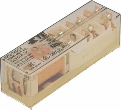 TE Connectivity SR6C4024 Реле: электромагнитное, NC + NO x5, Uобмотки: 24ВDC, 8А, THT, 480Ом, 1шт