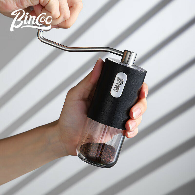 Bincoo ручная кофемолка с 16 настройками нержавеющей стальной мельницей портативная ручная мельница Цвет：Черная