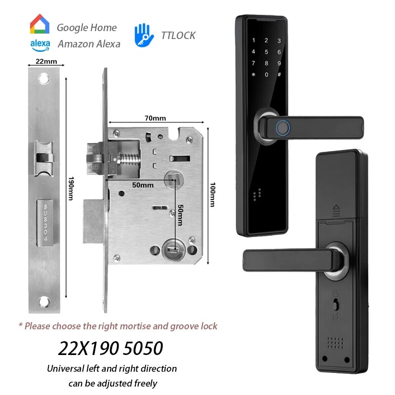 TTLock Умный дверной замок с датчиком отпечатка пальца 22X190 5050