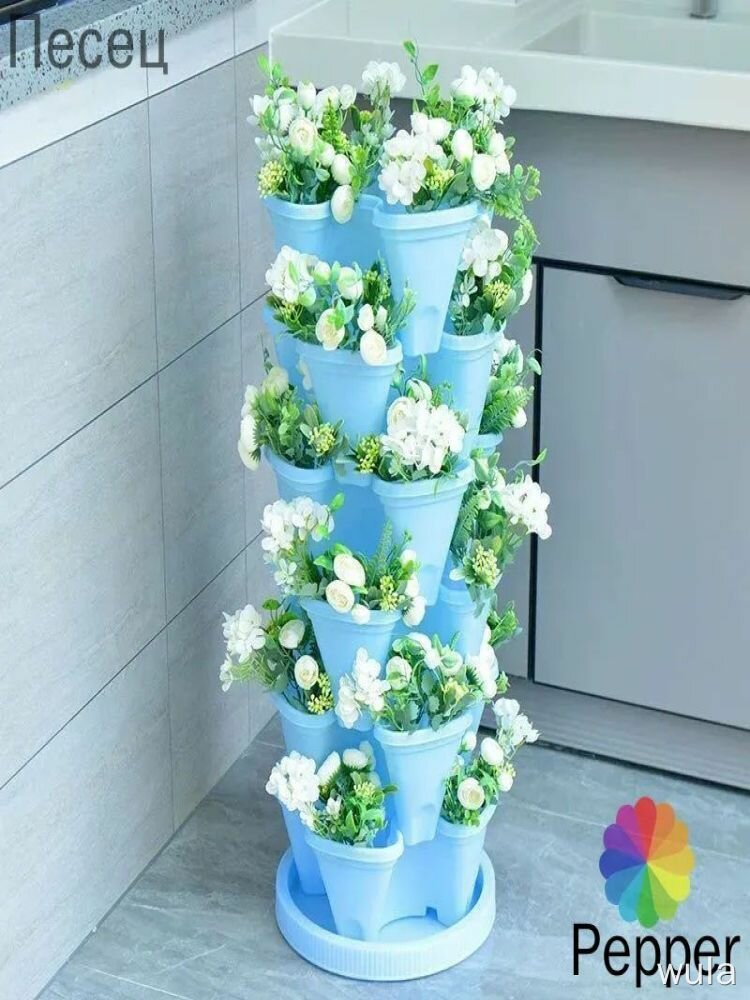 Вертикальная грядка для кухни, 5 шт, 0.32х0.32 м, с цветами, бренда Pepper maxi