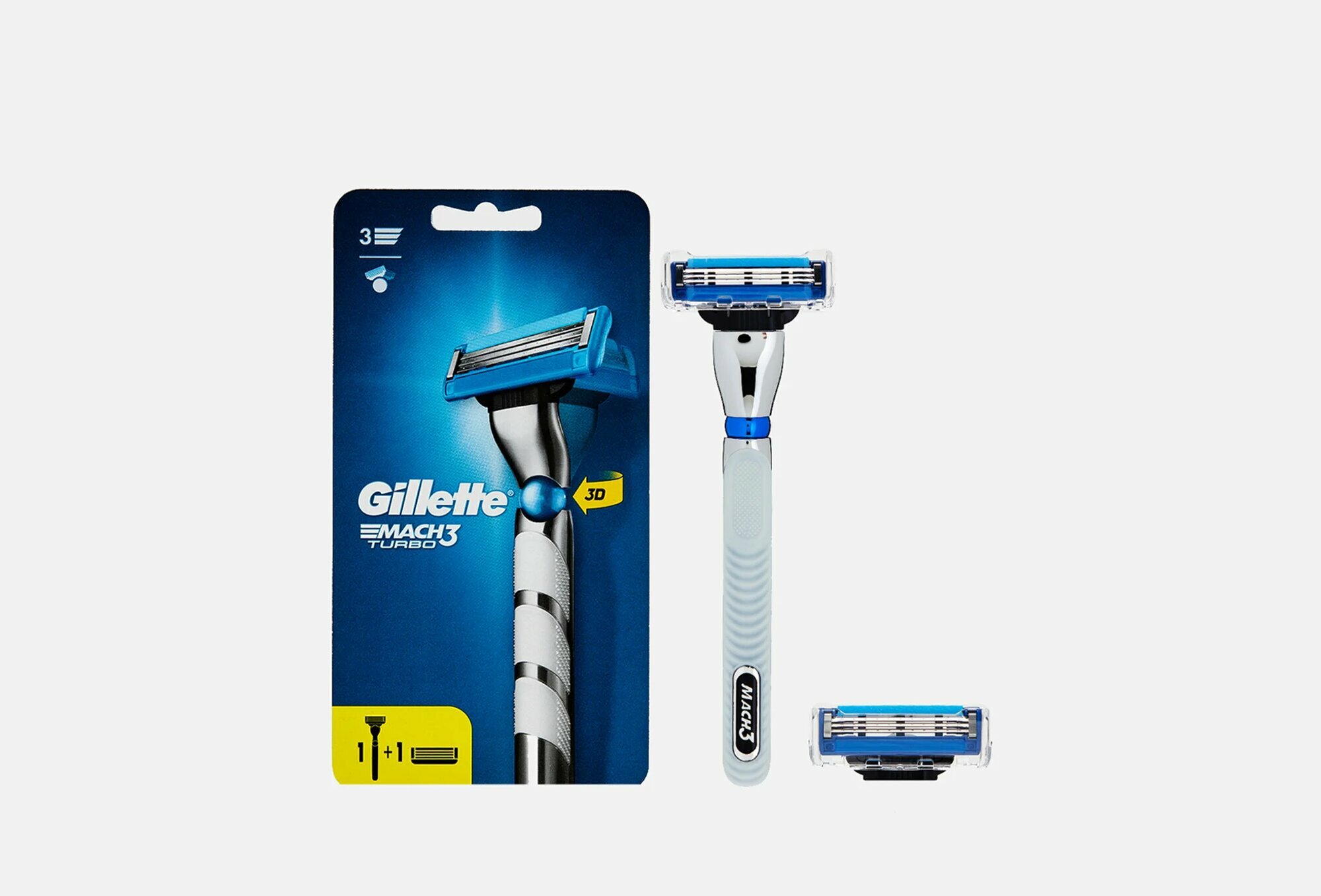 Gillette Mach3 Turbo Бритва с 2 сменными кассетами