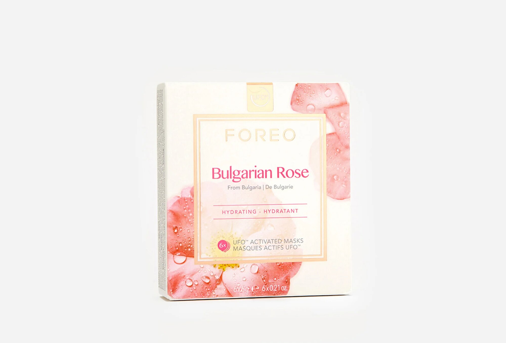 Смарт-маска FOREO Bulgarian Rose, для сухой кожи, с розовой водой, 6 шт