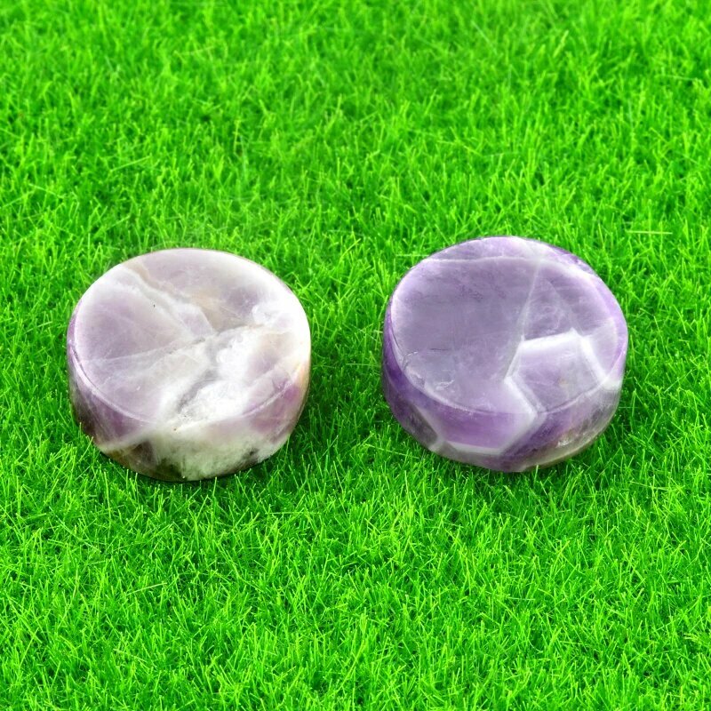 Плоские бусины из полудрагоценных камней 14 цветов Фиолетовый, 1pc Amethyst