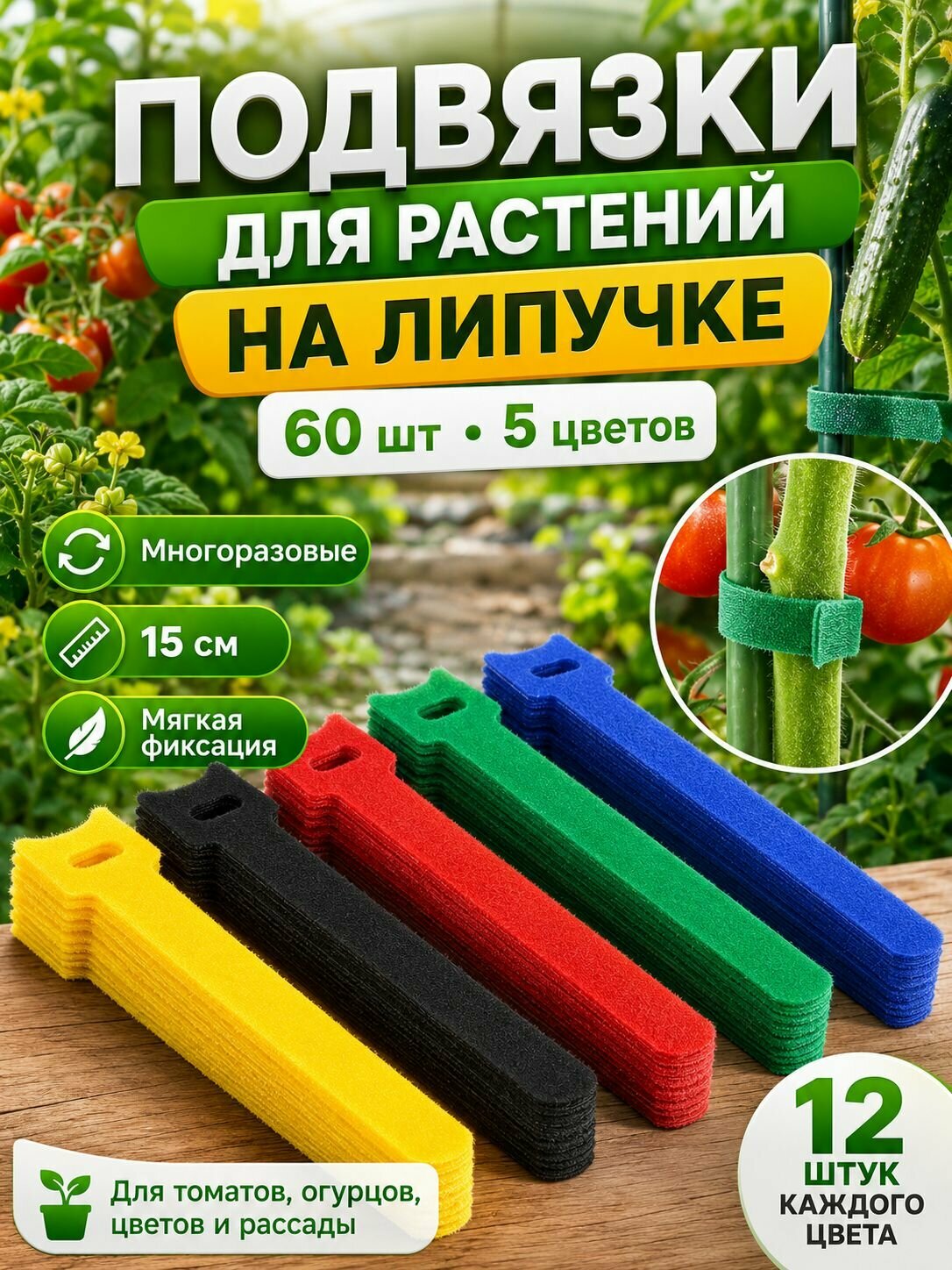 DAELIA Клипсы для подвязки растений,2см,60шт